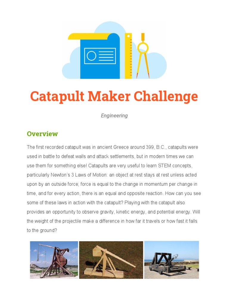 Catapult Maker Challenge: STEM Activity | PDF | Force | Classical Mechanics