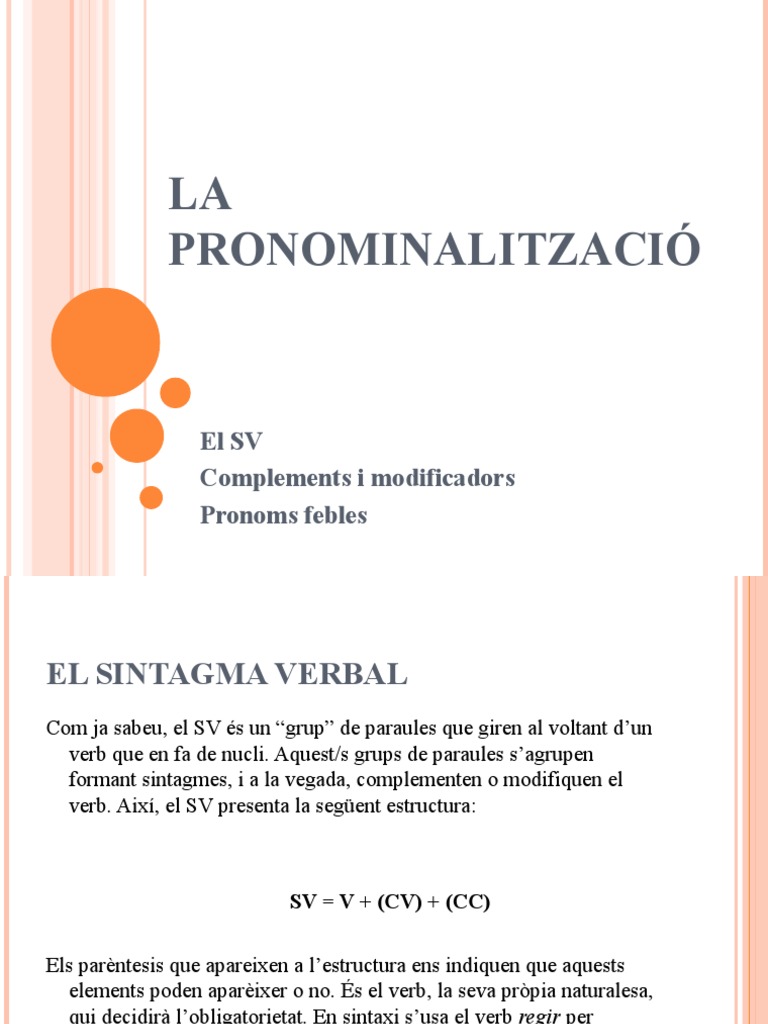 La Pronominalitzacio | PDF