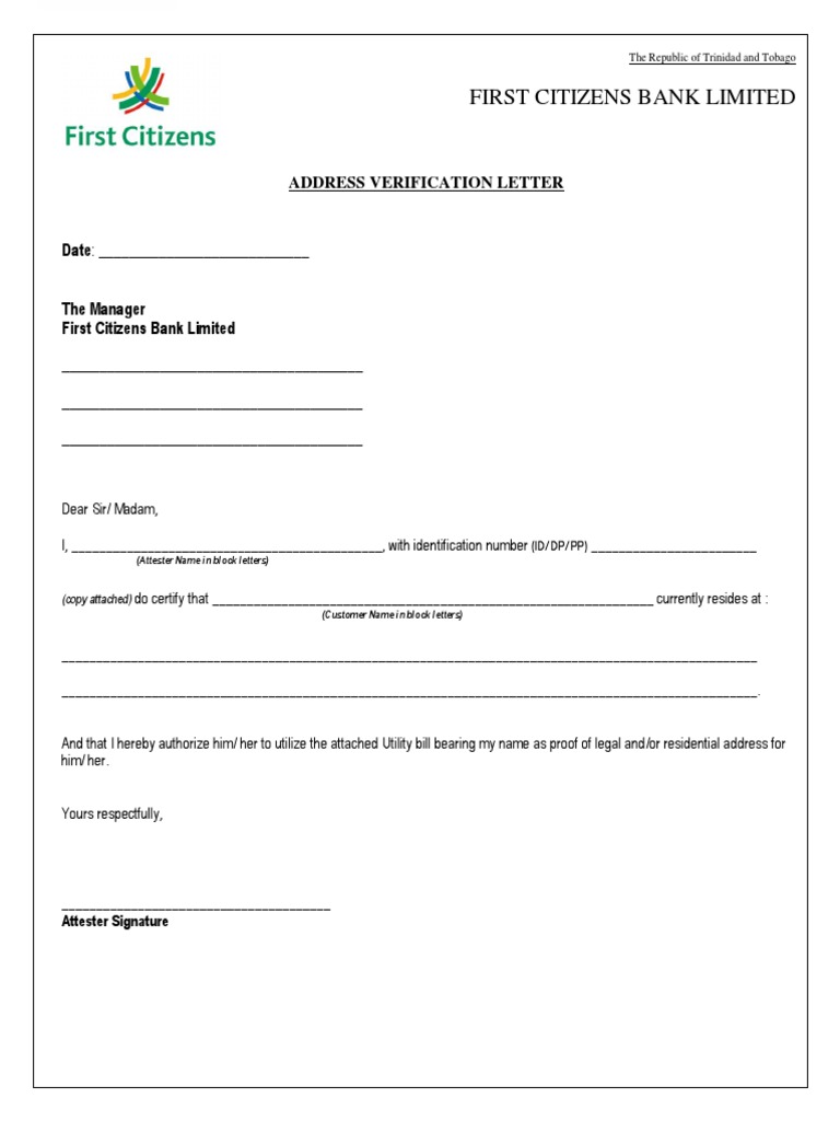 Address Verification Letter - Rev Mar2018 | PDF