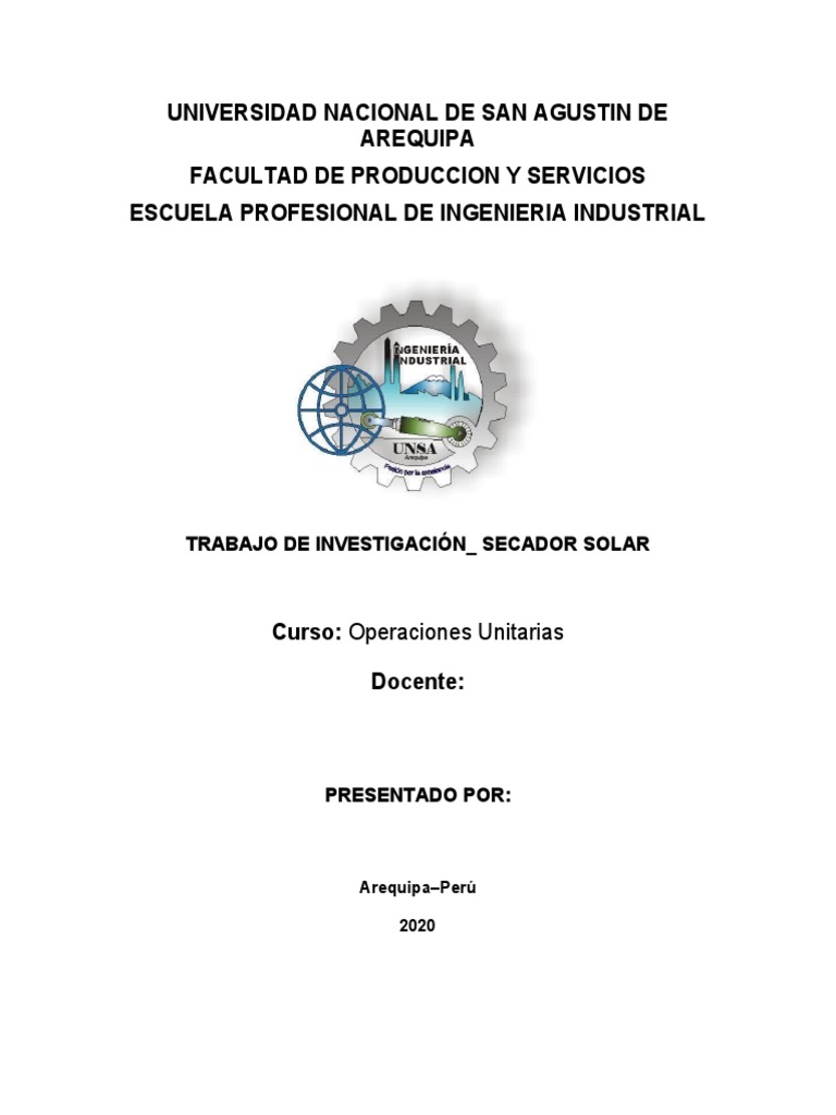 Análisis de los diferentes tipos de secadores solares y su aplicación ...