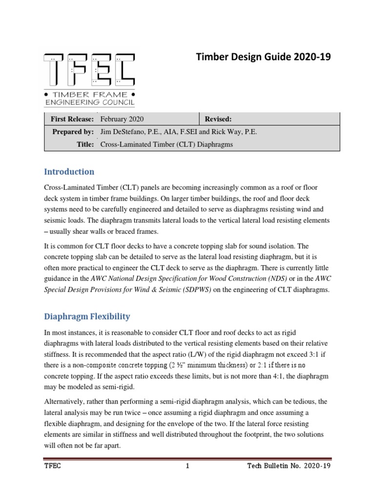 TDG 19 CLT Diaphragms | PDF | Strength Of Materials | Screw