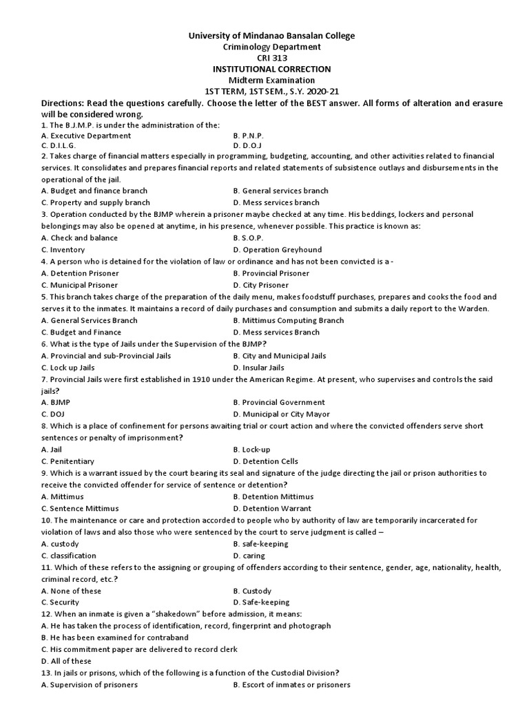 Institutional Correct Narrow Studies | PDF | Remand (Detention) | Prison