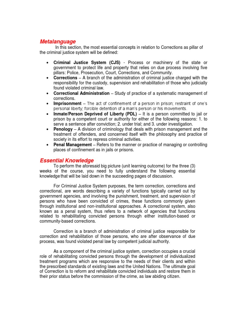 Introduction On Insitutional Correction | PDF | Prison | Corrections