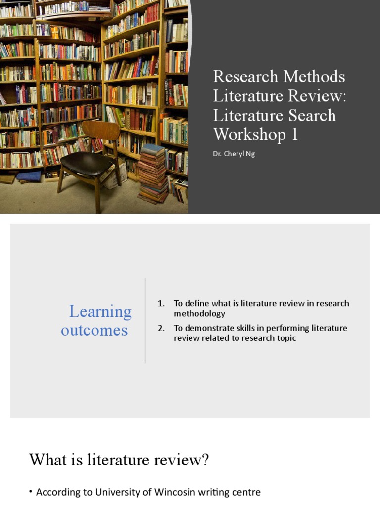 Research Methods Literature Review: Literature Search Workshop 1 | PDF ...