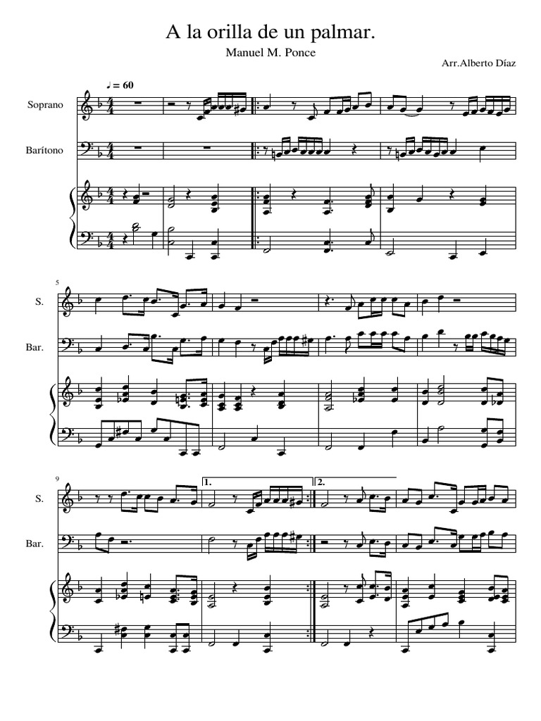 A La Orilla de Un Palmar.: Manuel M. Ponce | PDF