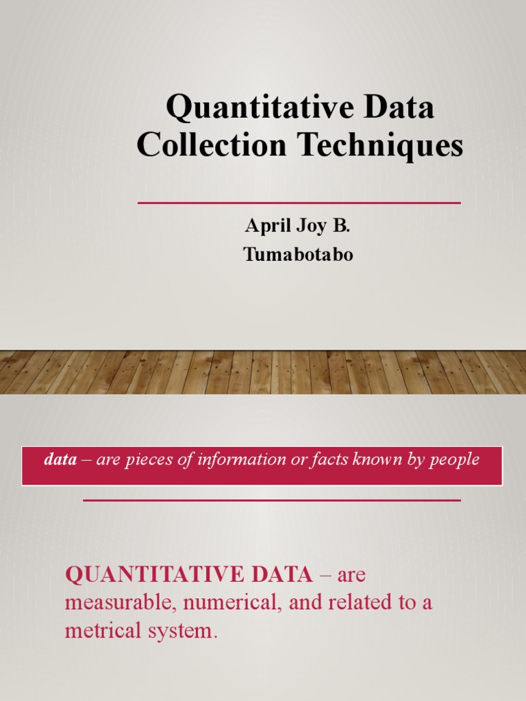 5 Quantitative Data Collection Techniques | Download Free PDF | Level ...