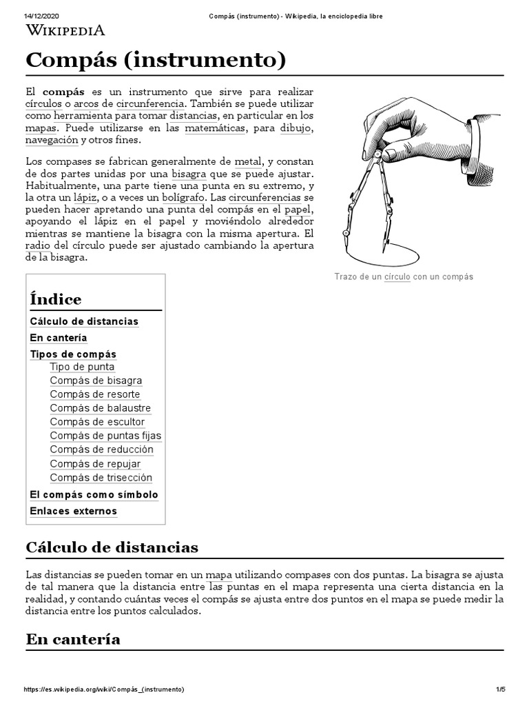 Compás (Instrumento) - Wikipedia, La Enciclopedia Libre | PDF ...