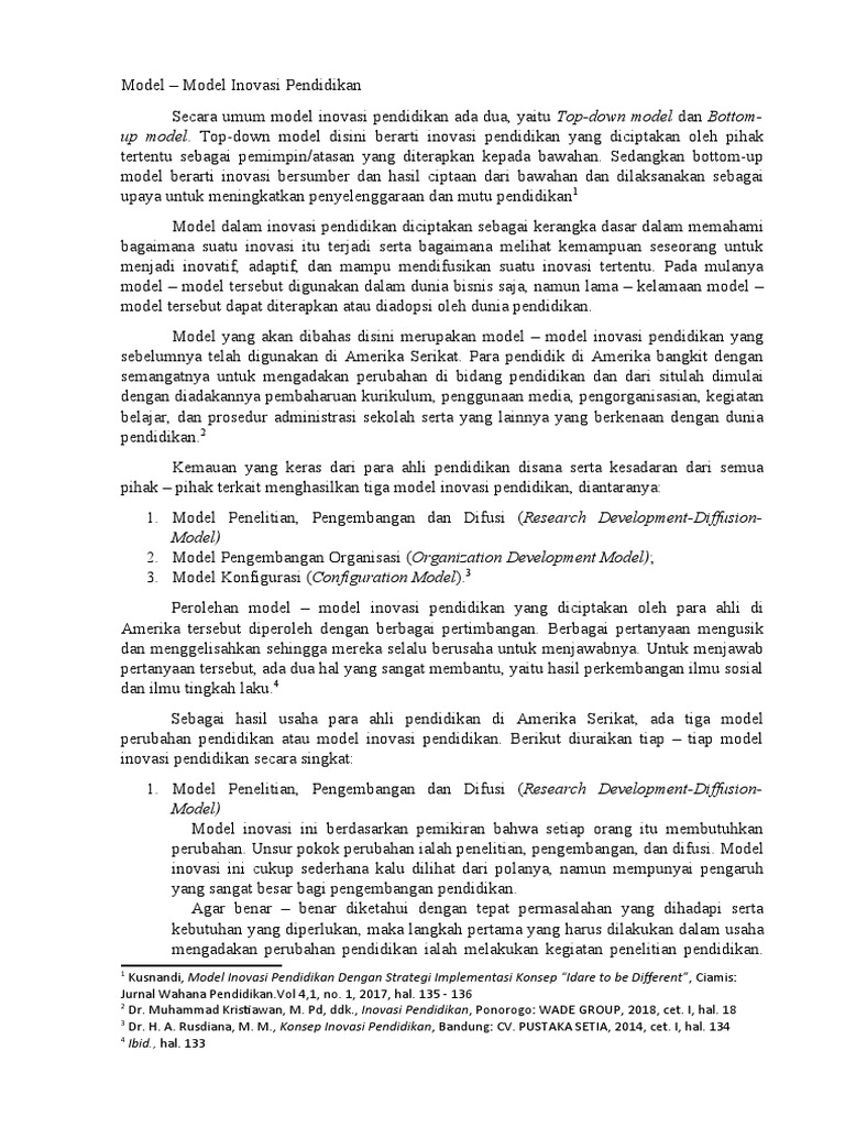 Model Inovasi Pendidikan | PDF