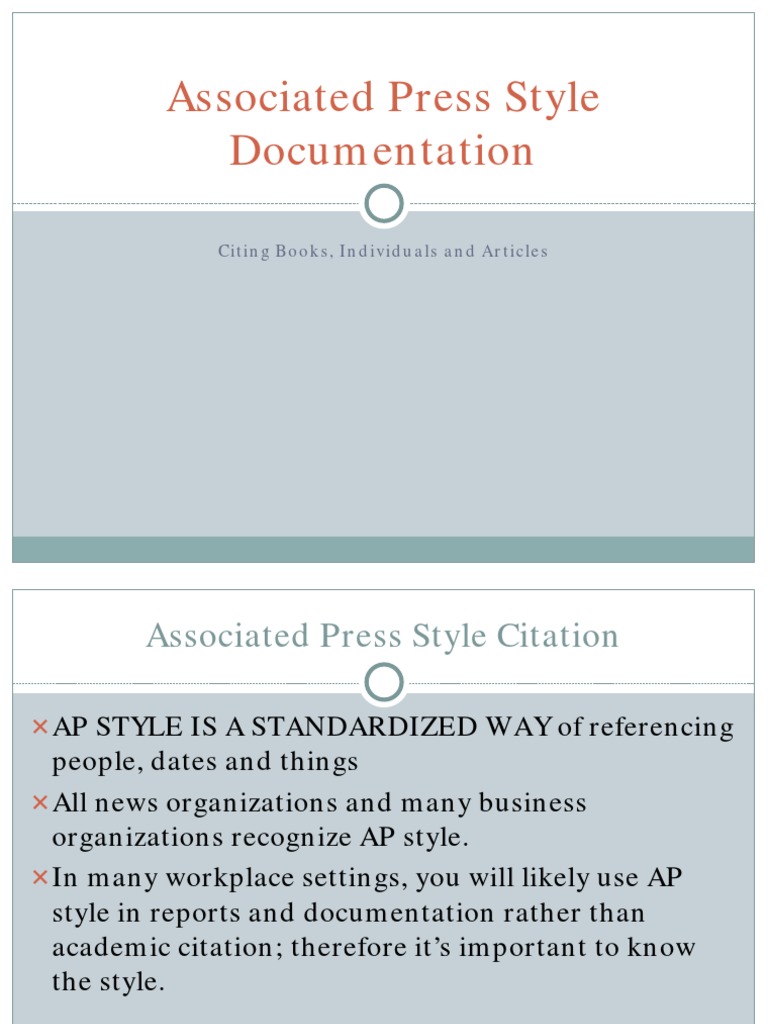Associated Press Style | PDF | Associated Press | Citation