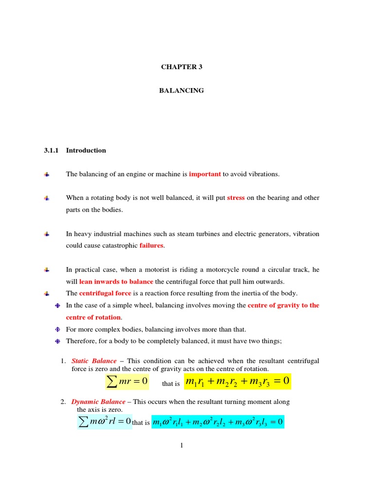 Chapter 3-Balancing | PDF | Angle | Force