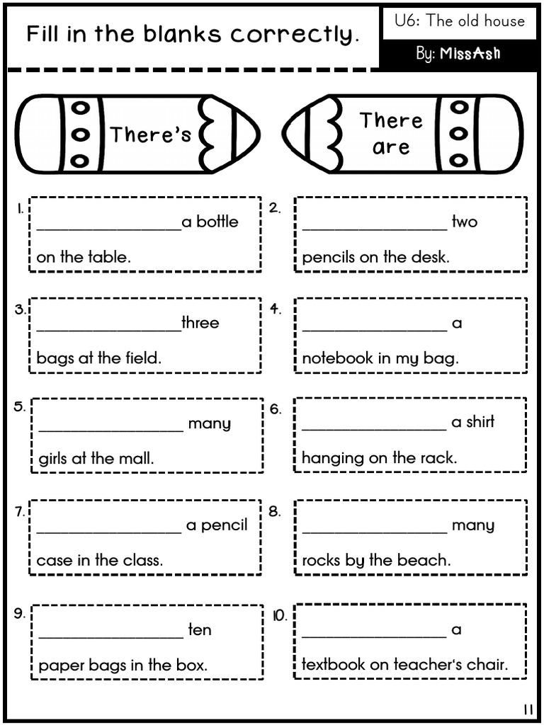 There Is There Are Worksheet | PDF