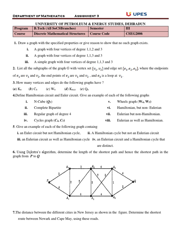 Assignment 3 PDF | PDF | Graph Theory | Discrete Mathematics