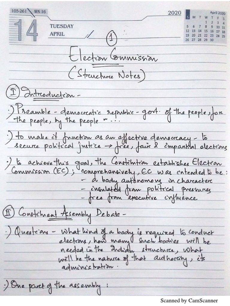 Election Commission Notes | PDF