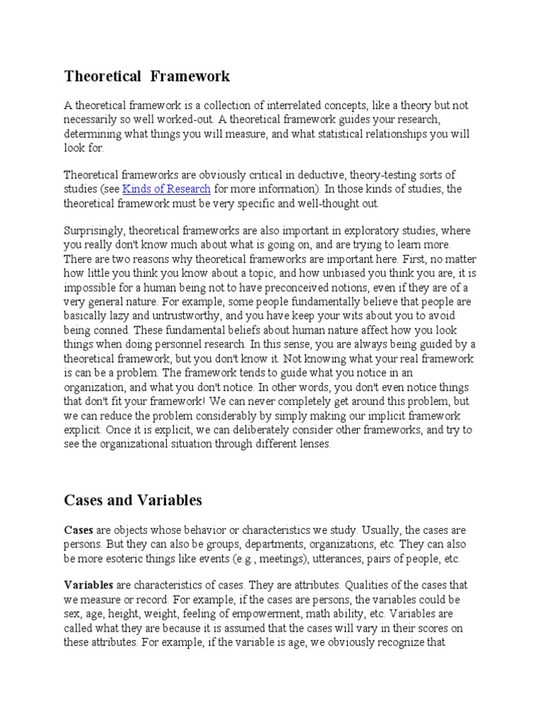 Theoretical Framework: Kinds of Research | PDF | Dependent And ...