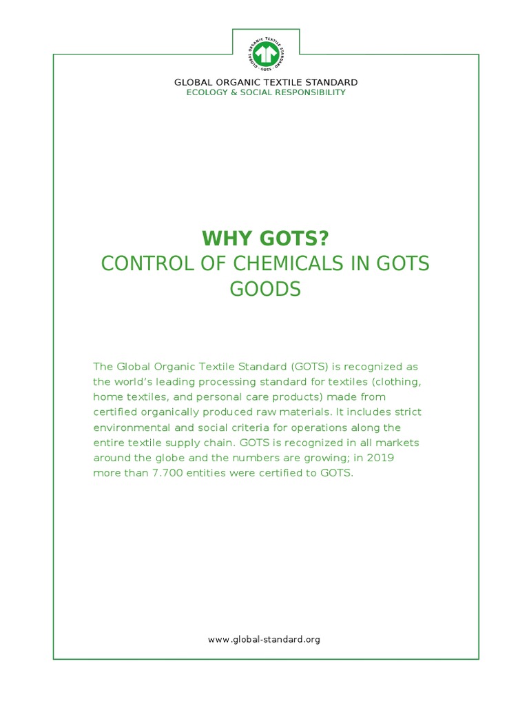 Control of Chemicals in Gots Goods | PDF | Textiles | Toxicity