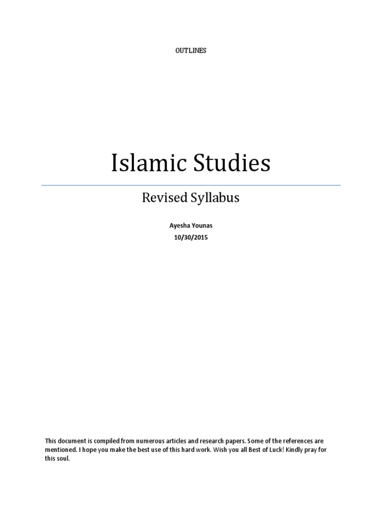 Islamic Studies Syllabus Overview | PDF | Prophets And Messengers In ...