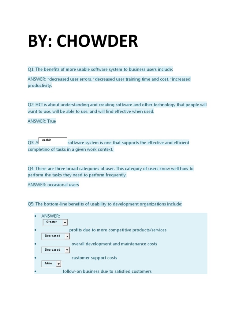 Human Computer Interaction Prelim Quizzes Exam and Midterm Quizzes | PDF | Human–Computer ...