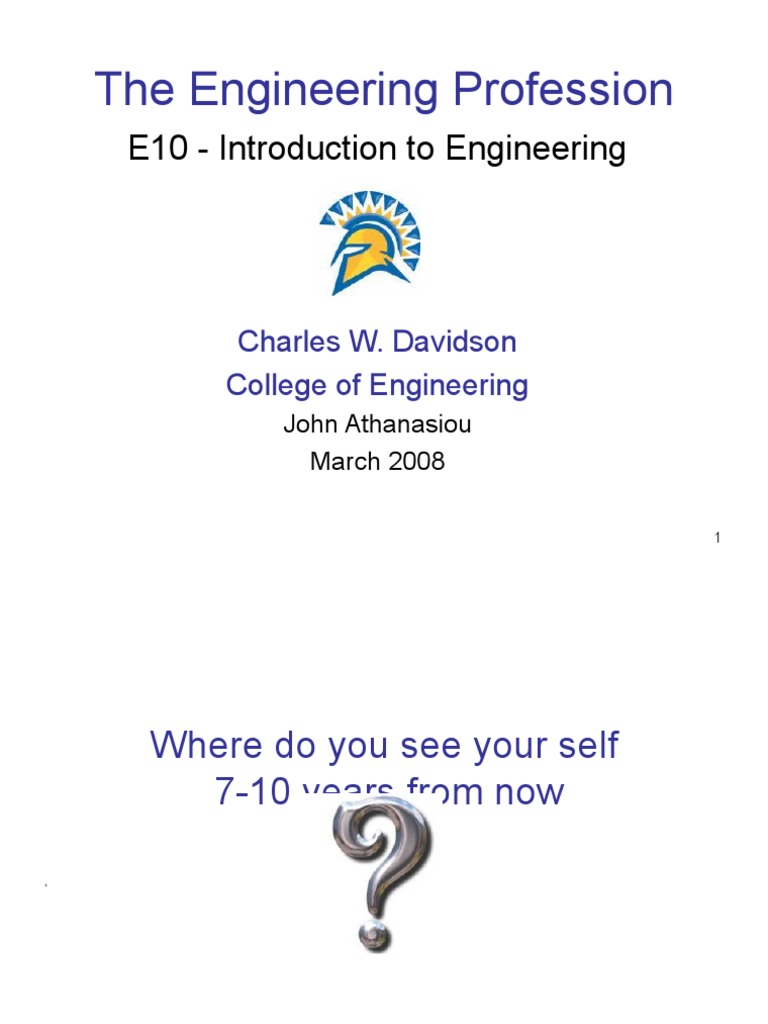 The Engineering Profession: E10 - Introduction To Engineering | PDF ...