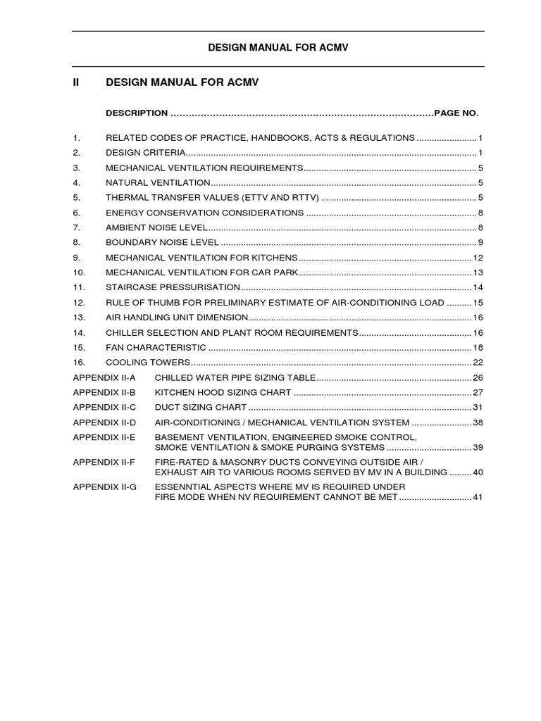 Acmv Design Manual 5 Jan 05 R11 Pdf Air Conditioning Ventilation