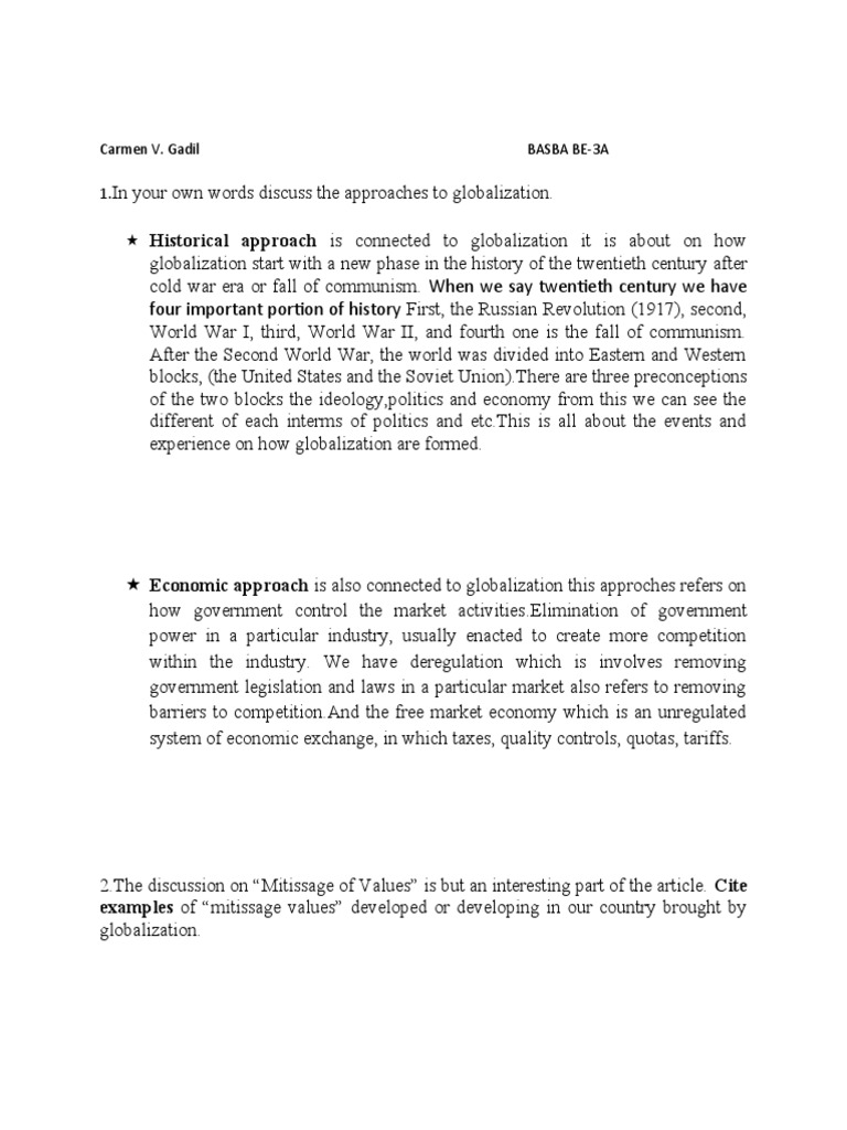 Reflection About Globalization | PDF