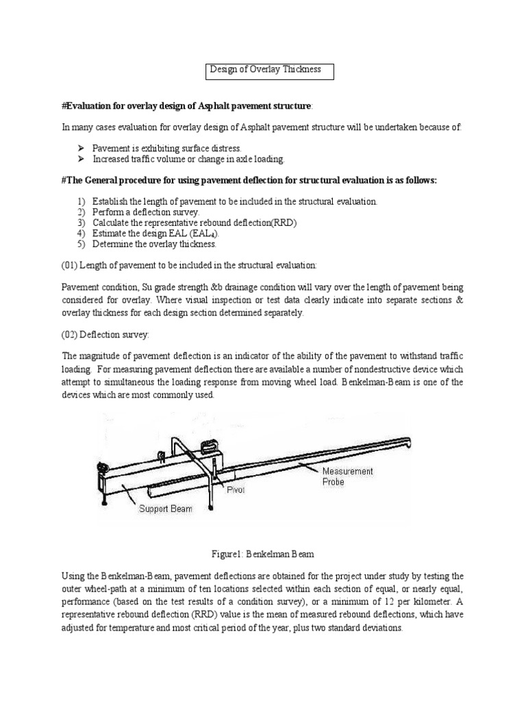 Overlay Thickness Design for Asphalt | PDF | Road Surface | Standard ...