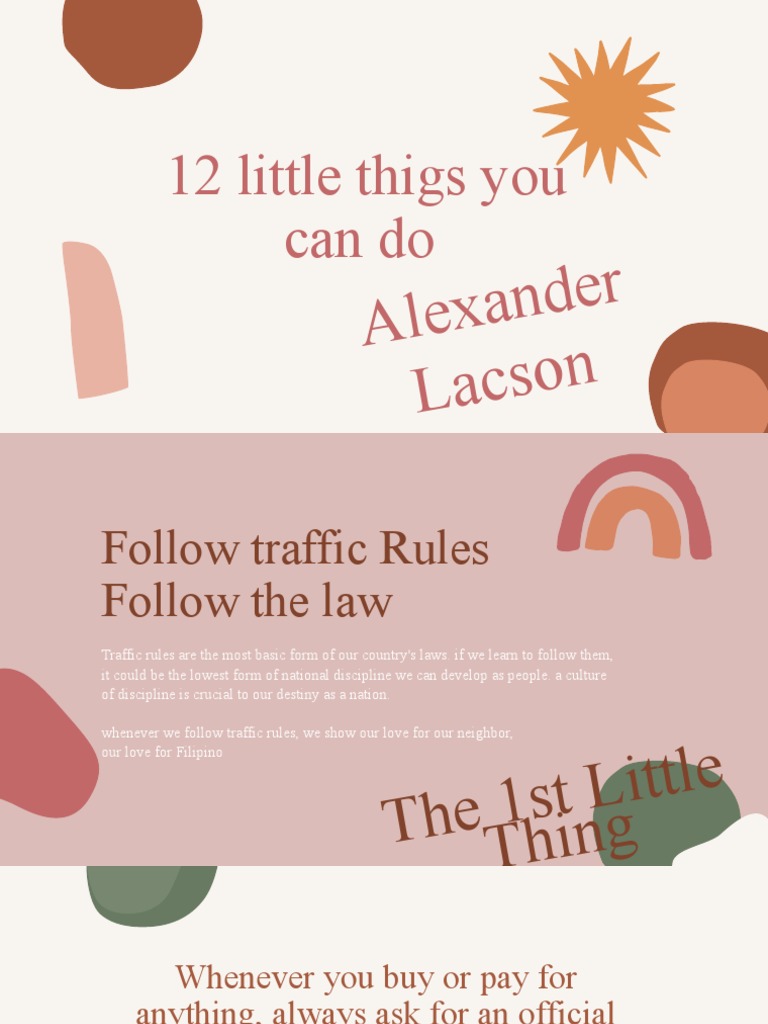 12 Little Thigs You Can Do: Alexand Er Lacson | PDF | Politics | Social ...