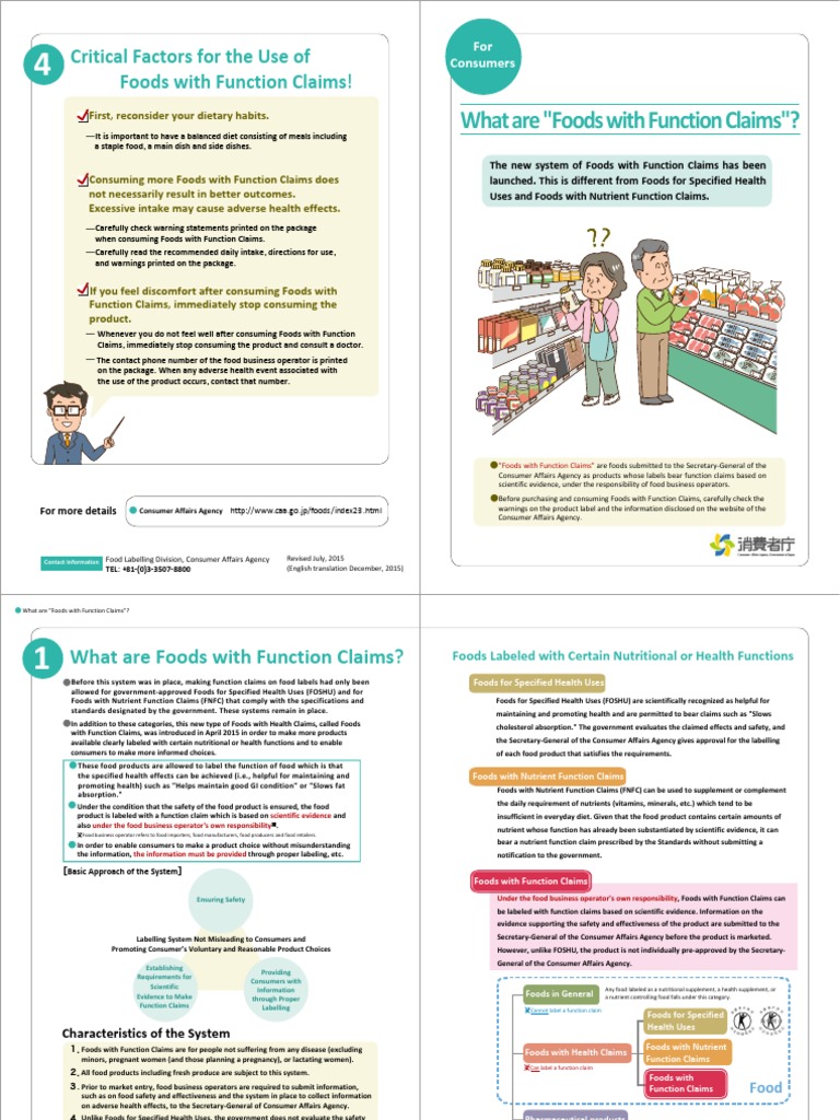 What Are Foods With Function Claims | PDF | Dietary Supplements | Foods