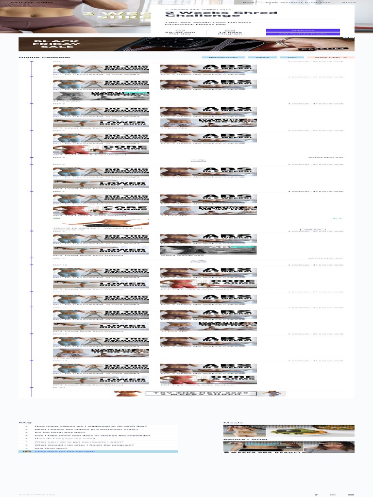 Chloe Ting - 2 Weeks Shred Challenge - Free Workout Program 2 | PDF ...