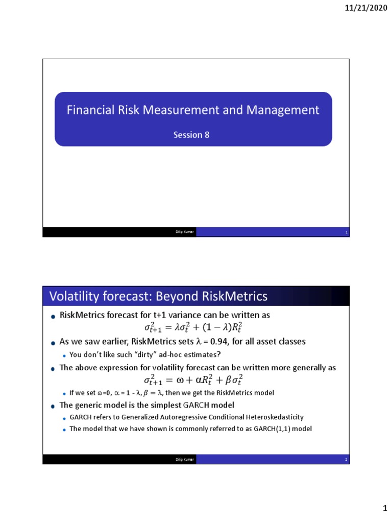 Financial Risk Measurement and Management: Volatility Forecast: Beyond ...