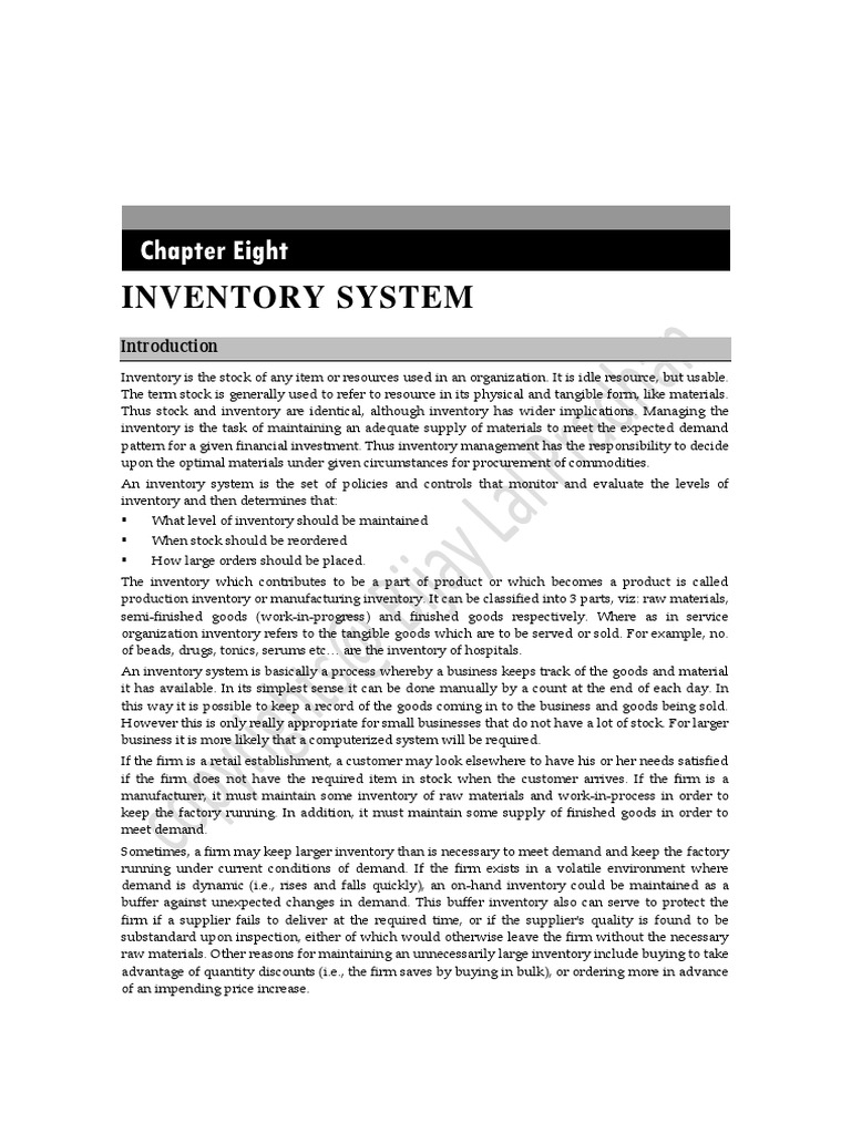 Inventory System PDF | PDF | Inventory | Demand
