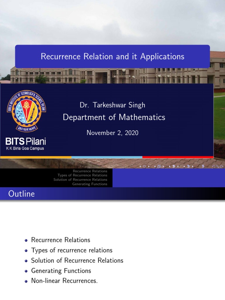 DM Recurrence Relation | PDF | Recurrence Relation | Function (Mathematics)