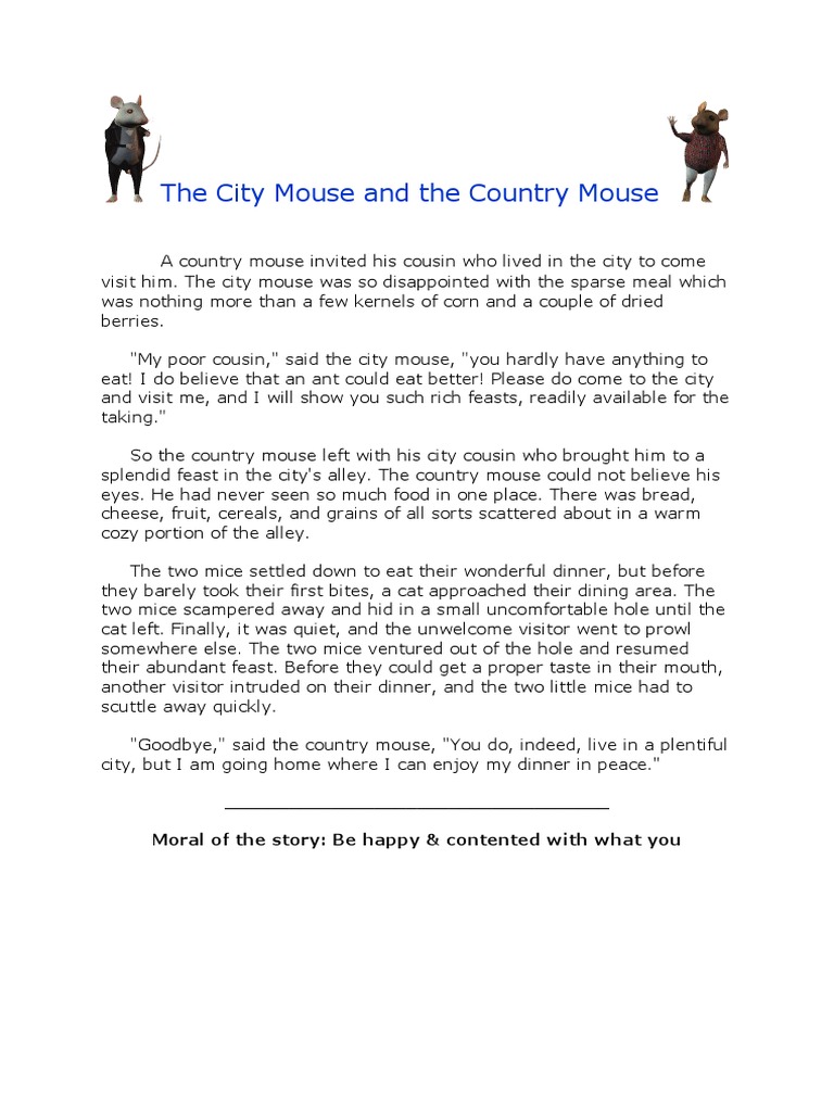 The City Mouse and The Country Mouse | PDF