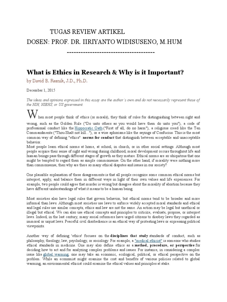 What Is Ethics In Research And Why Is It Important Pdf Psychology