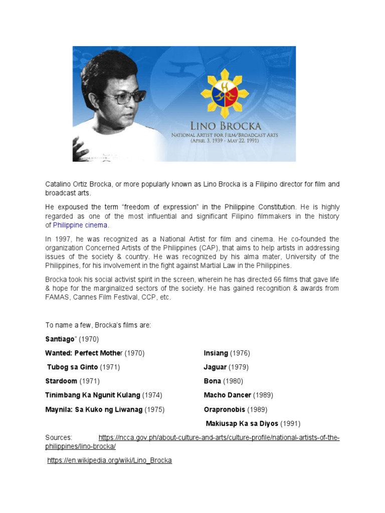 Lino Brocka: Influential Filipino Filmmaker | PDF