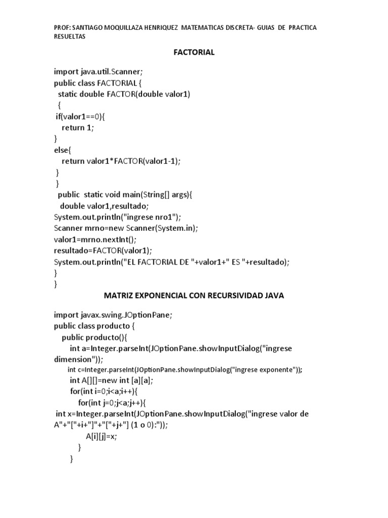 Ejemplos de Recursividad-Guias Resueltas | PDF | Matemáticas Aplicadas ...