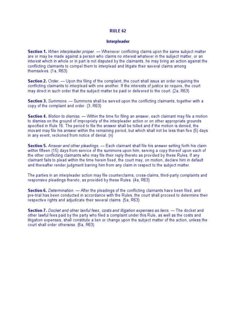 Interpleader | PDF | Lawsuit | Complaint