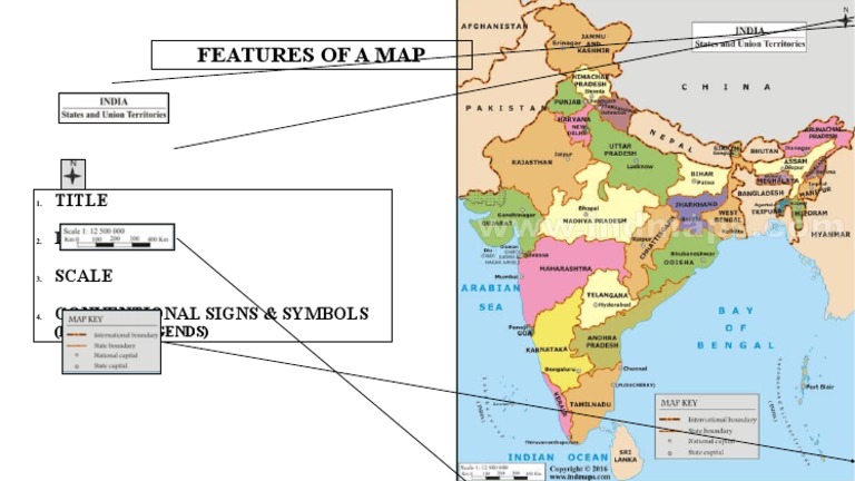 Features of A Map: Title Directions Scale Conventional Signs & Symbols ...