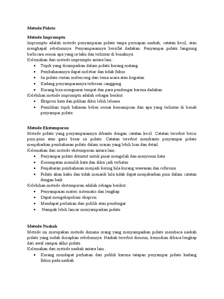 Metode Pidato | PDF