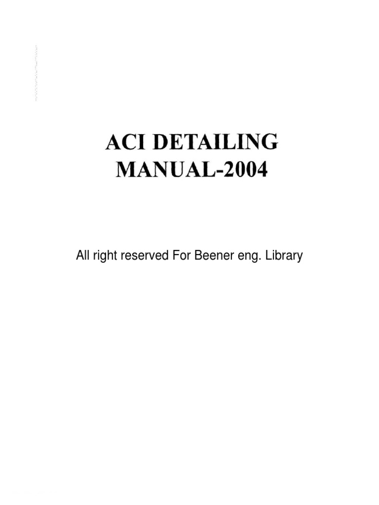 ACI Detailing Manual Overview | PDF