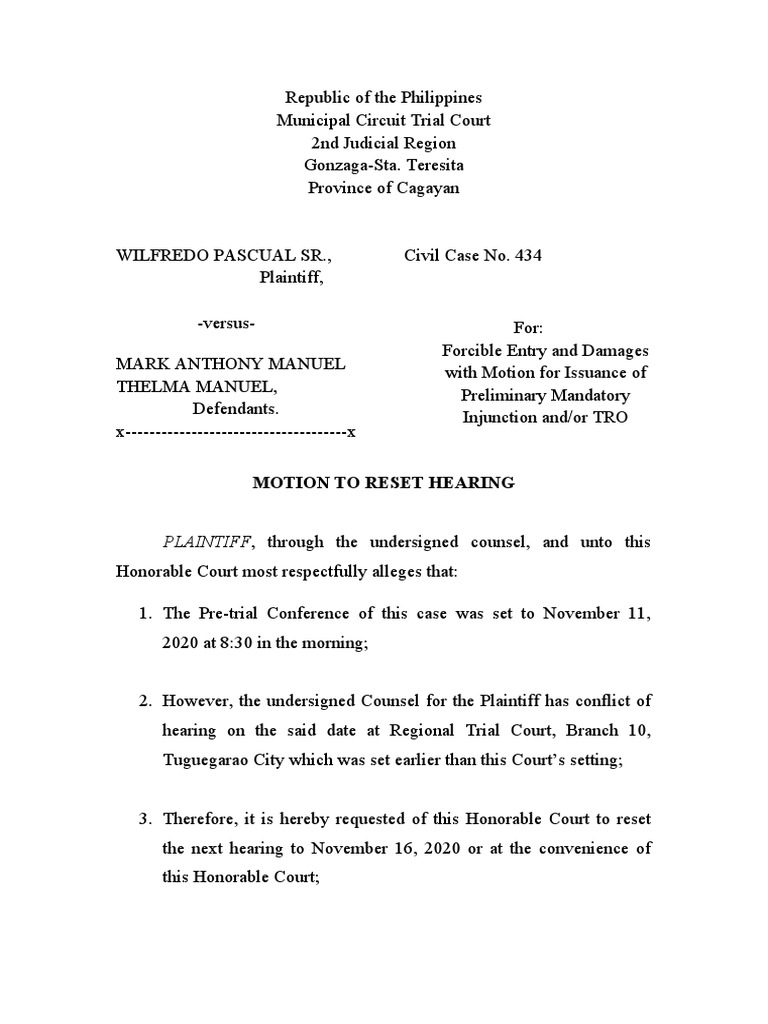 PLAINTIFF, Through The Undersigned Counsel, and Unto This | PDF