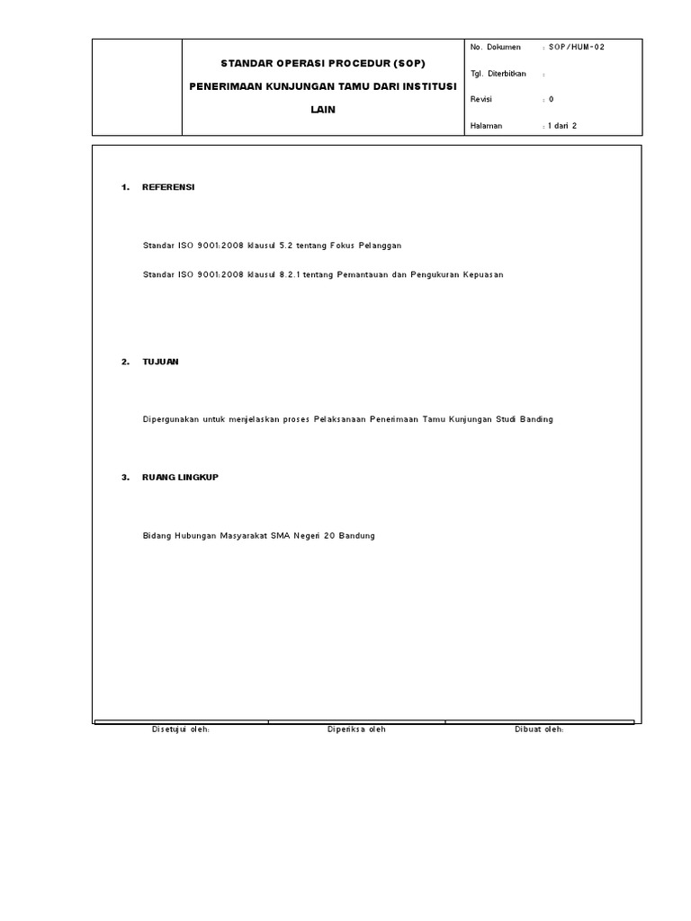 Sop-Humas-02-Penerimaan Tamu | PDF