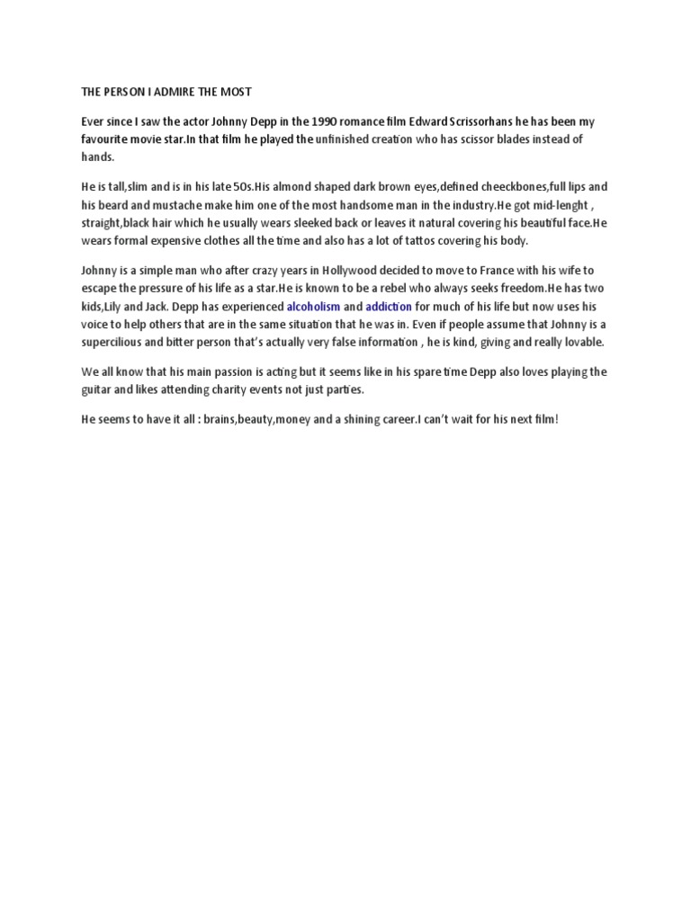 The Person I Admire The Most | PDF | Art | Mystery, Thriller & Crime ...