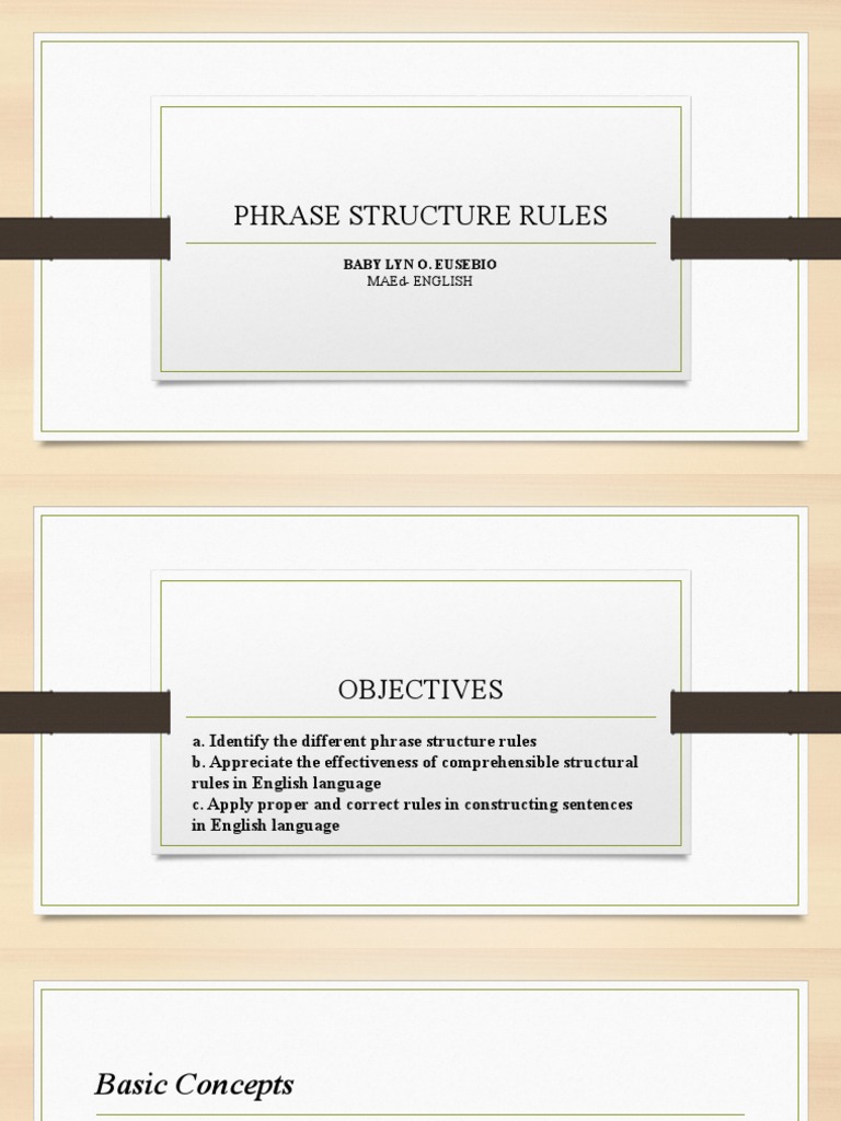 English Phrase Structure Rules | PDF | Phrase | Verb