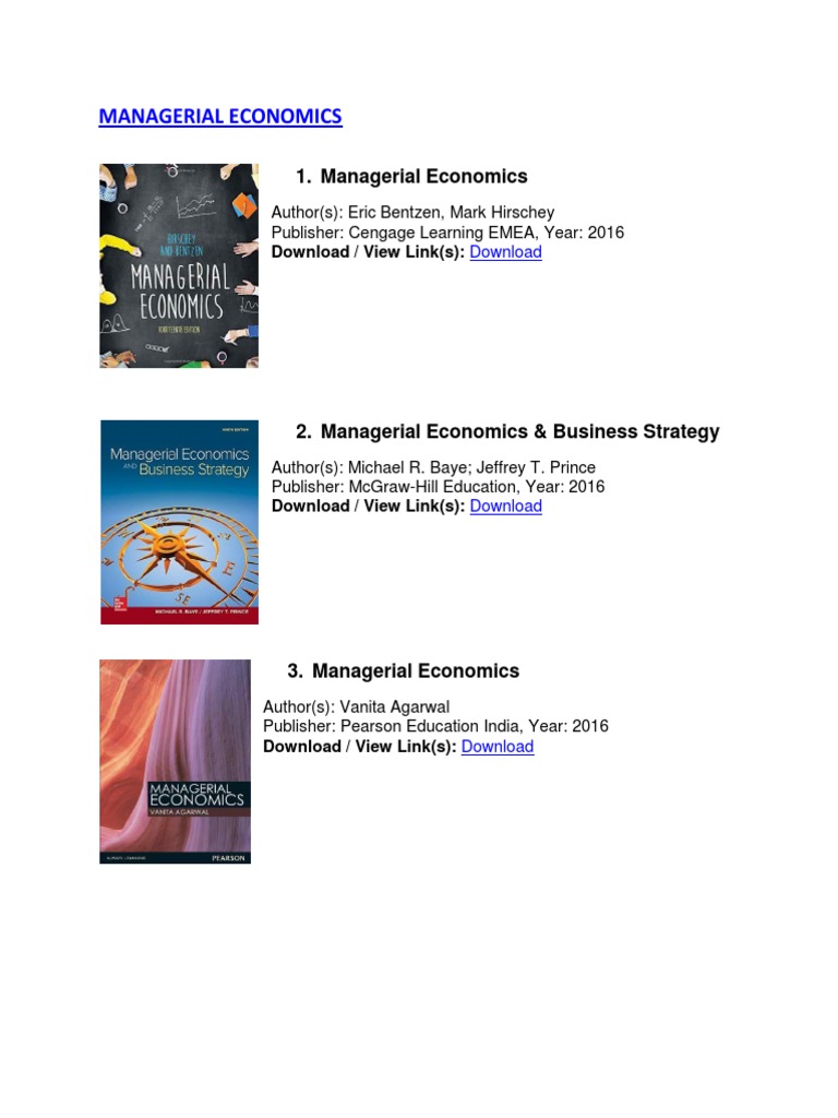 Managerial Economics | PDF