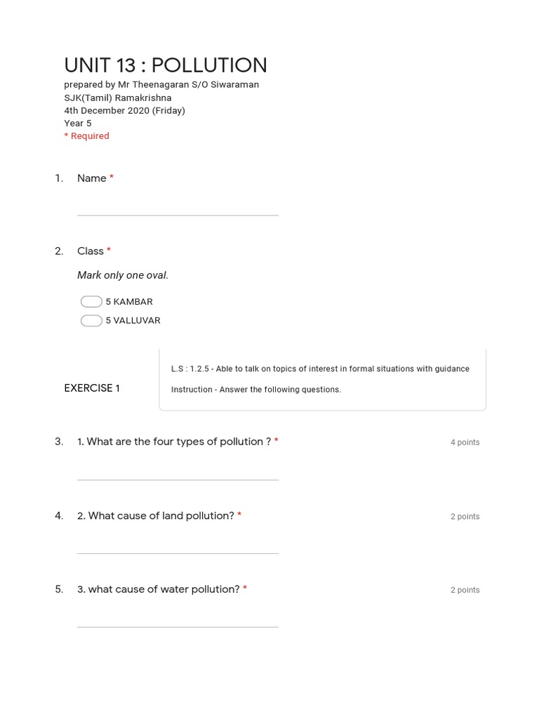 Pollution Types and Solutions Guide | PDF | Pollution | Nature