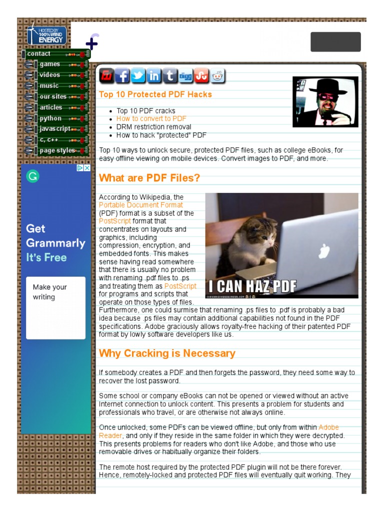 What Are PDF Files?: Top 10 Protected PDF Hacks | PDF | Computing ...