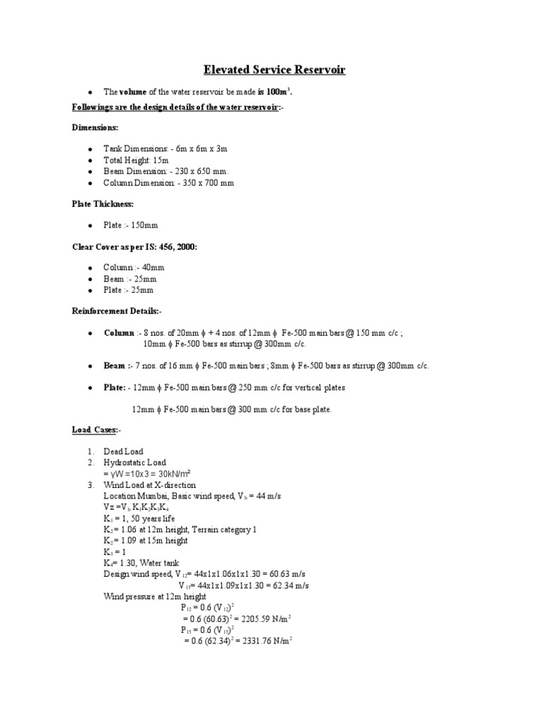 Elevated Service Reservoir | PDF