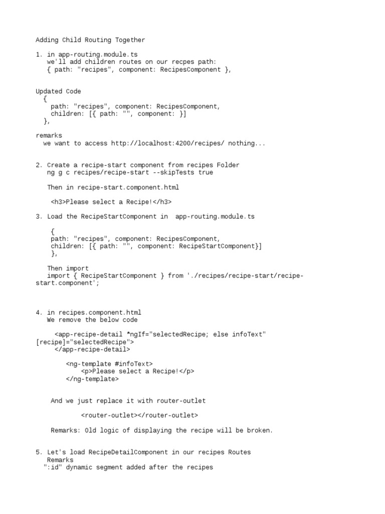Adding Child Routing Together | PDF