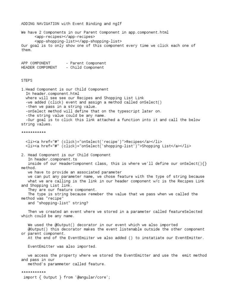 Adding Navigation With Event Binding and Ngif | PDF | Computer Programming | Software Engineering
