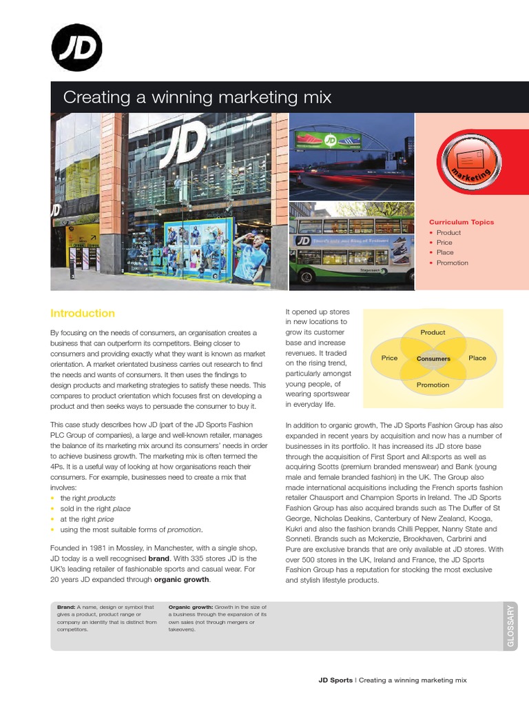 JD Sports Marketing Mix | PDF | Retail | Brand
